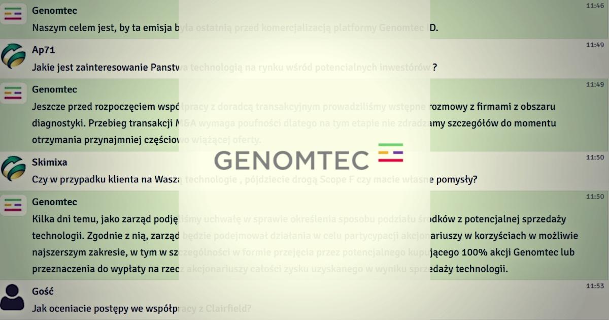 „Dzięki środkom z emisji akcji chcemy zakończyć badania kliniczne” - relacja czatu z zarządem ...